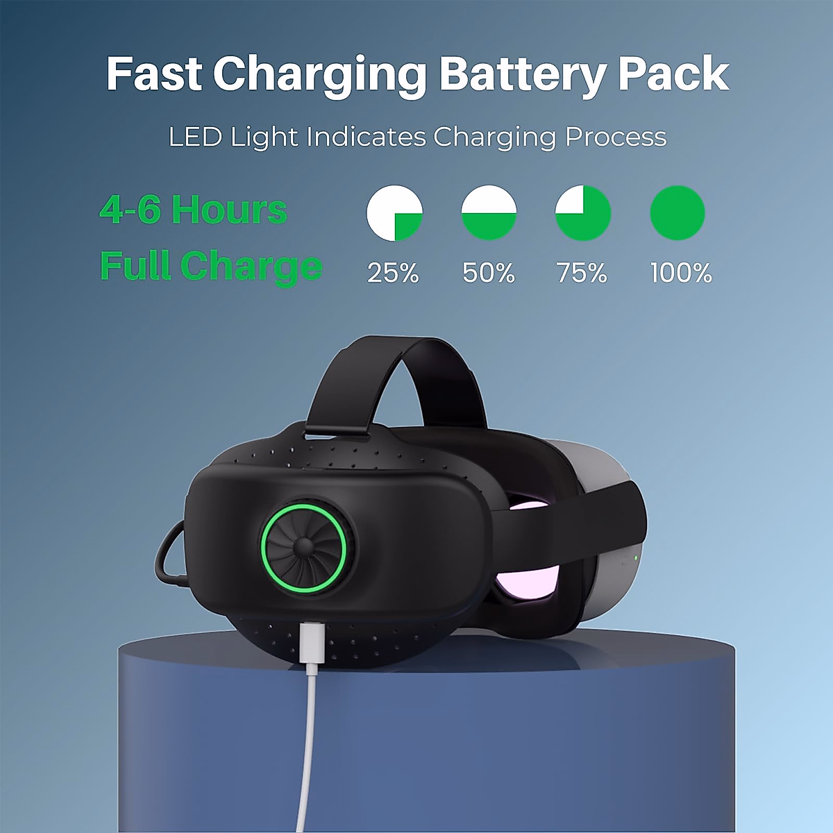 Comfort Head Strap with Battery for Quest 3/Quest 3s, 8000Mah Elite Strap Battery Pack Extend Playtime, Adjustable Lightweight Headset Strap Accessories