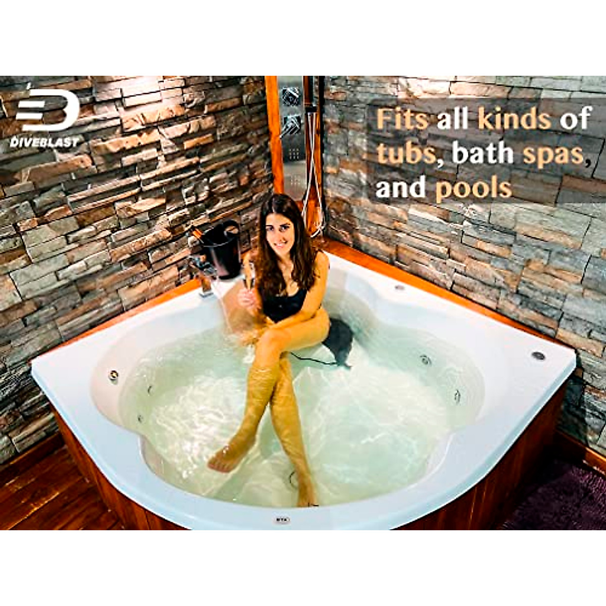 DIVEBLAST: Hot Tub Booster Seat for Adults - Weighted U-Shaped Hot Tub Pillow with Non-Slip Materials - Ergonomic Designed Hot Tub Seat - Premium Hot Tub Accessories for Adults - 15 x 12 x 5 Inches…