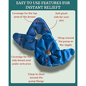 Breast Heating Pad & Cooling Gel Packs (x2) | Ice & Heat Therapy for Breastfeeding, Post Surgery Recovery, Mastectomy, Augmentation, Reduction | Hot & Cold