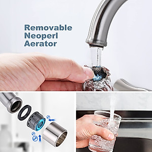 ARCORA 2 Handle Modern Bathroom Faucet Brushed Nickel, 4 Inch Centerset Bathroom Faucet with Drain Assembly and Supply Hoses, 3 Holes Faucet for Bathroom Sink