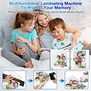 Laminator, 9" Thermal Laminator Machine for A4, A5, A6, Hot & Cold Laminating Machine with 20 Pouches, Paper Trimmer, Corner Rounder, Hole Puncher, Iron Ring, White