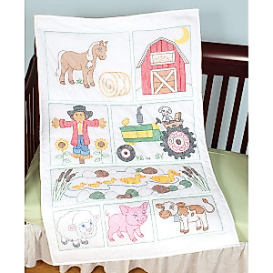 Jack Dempsey Needle Art - Barn Crib Quilt Top for Embroidery