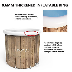 RQUYIYA Portable Ice Bath Ice Bathtub Pod Cold Plunge Tub Athletes Recovery Cold Water Tub Outdoor with Hand Pump Protective Cover for Adult Fitness Pro Upgrade