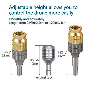 2PCS/Pair Joystick Replacement, Joystick Controller Joysticks Compatible for DJI RC/Mini 3 Pro Drone Extended Thumb Rocker CNC Aluminum Thumb Stick for Remote Controller Drone Accessories