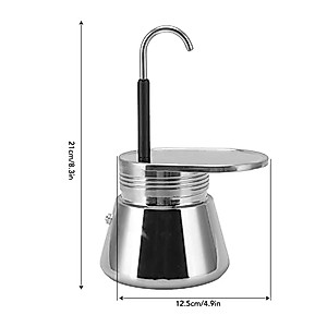 Coffee Maker Moka Pot 1 Tube, Mini 1 Cup Single Spout Maker, Stainless Steel Single Tube Moka Pot, 3.3 to 16.9oz DIY Italian Type Coffee Maker Stove Portable
