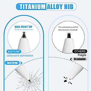 No Worn Out Titanium Alloy Fine Point Replacement Pencil Nibs Compatible with Samsung Tab S7,S8,S9 S10 S Pen Stylus, Accurate Control Pencil Tips fits for King Write EMR Pen,2 Pcs