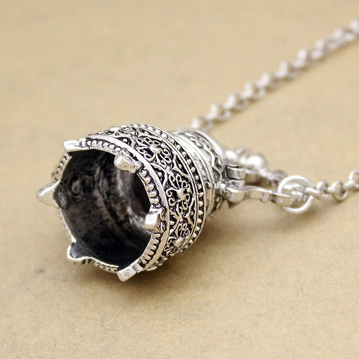 RechicGu Vintage Silver Victorian Alice Cameo 3D Tea Pot Cup Pendant Charm Sweater Necklace for Women Gift Steampunk Goth Jewelry Wonderland…