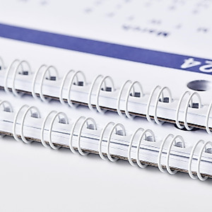 2024 Calendar - 2024 Wall Calendar, JAN. 2024 - DEC. 2024, 11" x 8.5", 12 Monthly Calendar 2024 with Twin-Wire Binding + Hanging Hook + Unuled Blocks with Julian Dates - Purple