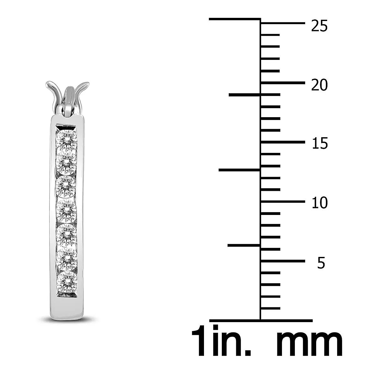 Certified 1/2 Carat TW Diamond Hoop Earrings in 10k White Gold (K-L Color, I2-I3 Clarity)