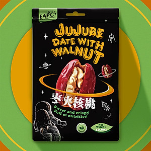 EAPC Dried Date and Walnut, 20 Individually Wrapped for Freshness, Healthy Snack No Sugar Added Seedless Dried Jujube Dates with Walnut, Perfect Holiday Birthday Gift for Friends & Family, 300g/10.6oz