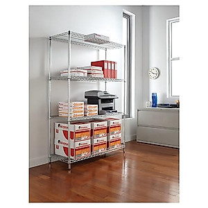 Alera ALESW504818SR NSF Certified Industrial 4-Shelf 48 in. x 18 in. x 72 in. Wire Shelving Kit - Silver
