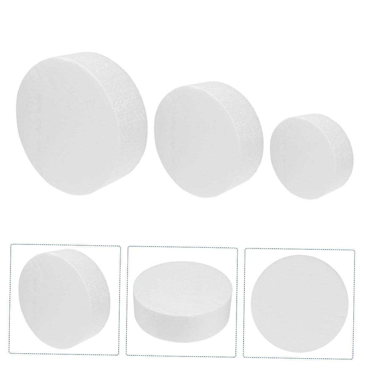 Garneck 3pcs Christmas Decor Cake Decorating Storage Organizer Ball for Crafts Model Cake Embryo Cake Dummies Pacifier Inch Household Tool Kit Molds Small Cake White Baby Drill