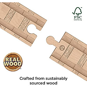 Thomas & Friends Wooden Railway Track Set Expansion Clackety Track Pack, 22 Wood Pieces For Preschool Kids Ages 3+ Years