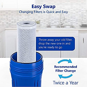 Express Water – 5 Pack Water Filter Activated Carbon Block Replacement Filter – ACB Large Capacity Water Filter – Whole House Filtration – 5 Micron Water Filter – 2.5” x 20” inch