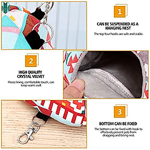 POPETPOP Carafes Warm Hamster Hideout House Cages - Cute Small Pet Animals Bed House - Winter Warm Hanging Cage Cave Bed for Guinea Pigs, Squirrels, Ferrets, Hedgehogs, Chinchilla Hamster Accessories