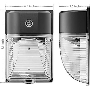 CINOTON 26W LED Wall Pack Light with Dusk to Dawn Sensor, 3000LM[100-277Vac/160W HID/HPS Equiv.] IP65 Waterproof Outdoor Security Flood Lighting for Yard Patio Barn Porch 3000K-Warm White 2 Pack-Black