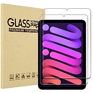 ProCase 2 Pack Screen Protector for 8.3" iPad Mini 7th (A17 Pro) 2024 & Mini 6th 2021, Tempered Glass Film Guard for iPad Mini 7 6 A2993 A2995 A2996 -Clear
