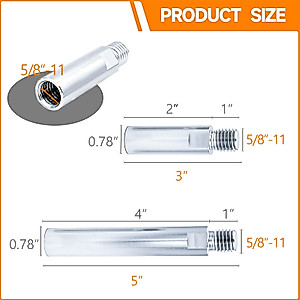 Bridiof 5/8"-11 Rotary Extension Shaft, 3" & 3" & 5", 3 pcs Aluminum Connecting Rod Extender for Car Polisher, Angle Grinder, Backing Plate