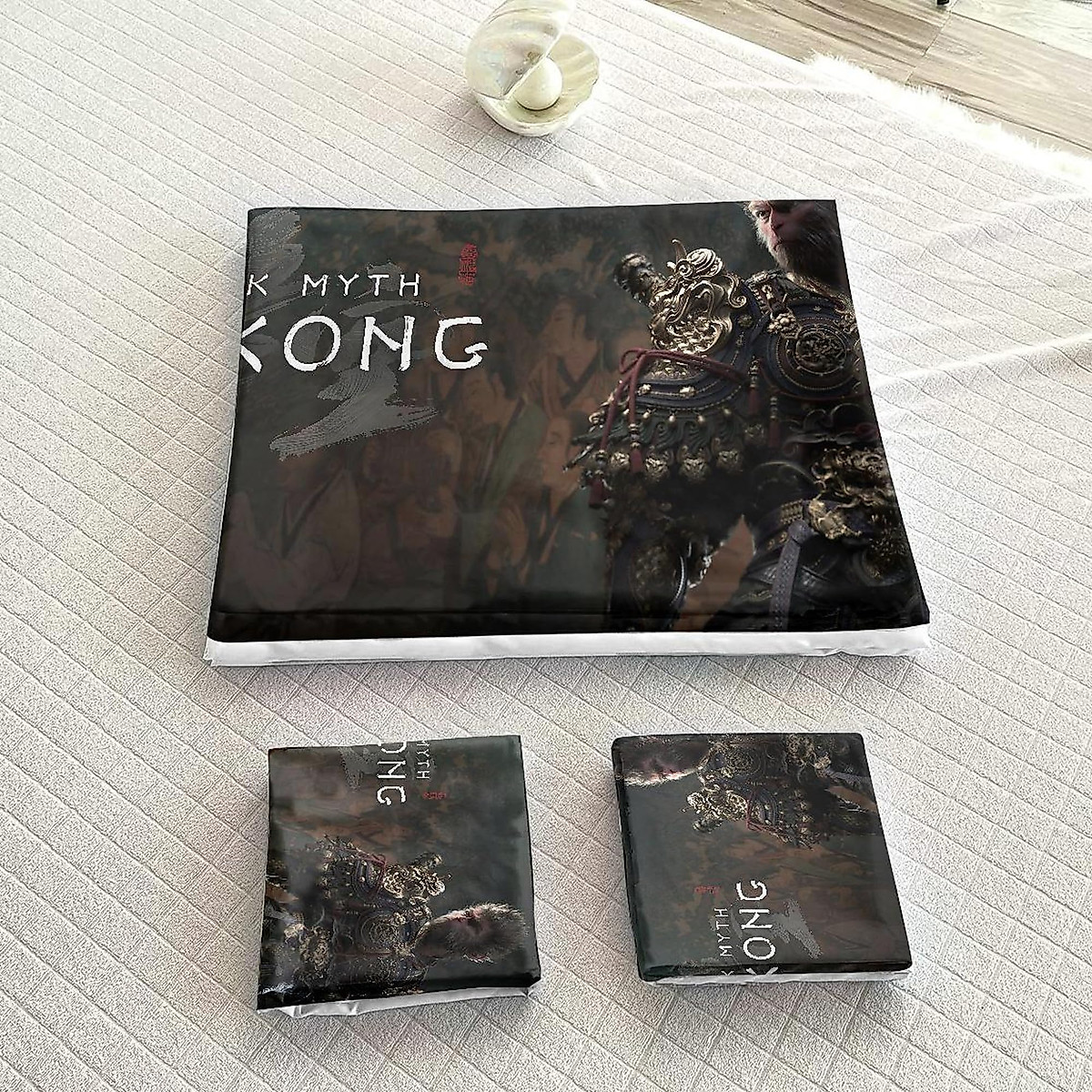 noxozoqm Game Black Myth Wukong 3-Pcs Bed Duvet Cover Set with 1 Duvet Cover + 2 Pillowcases, Game Black Myth Wukong Merch (2,Full (79x90in + 20x30in))