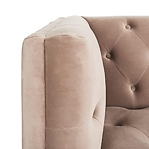 Safavieh Couture Home Florentino Glam Pale Mauve and Gold Tufted Sofa