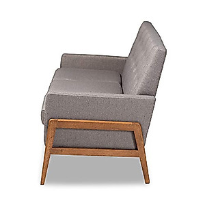 Baxton Studio Sofas, One Size, Light Grey/Walnut