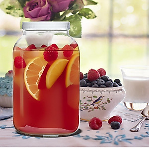 Galssmagic 1 Gallon Glass Jar with Lids,2 Pack Super Wide Mouth Mason Jars 128 oz,Glass Large Mason Jars for Food Storage Container