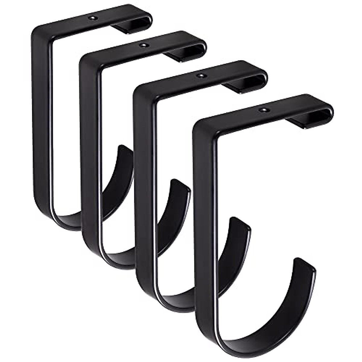 Saderoy 4-Pack Add-On Storage Flat Hook Accessory for Garage Ceiling Storage Rack and Wall Shelving, Black- Suitable for FLEXINOUMTS Ceiling Storage Racks and Wall Shelves