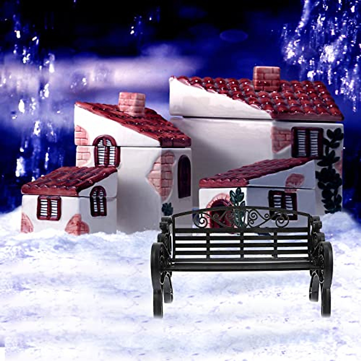 NUOBESTY Miniatures Rustic Bench 2pcs Furniture 1: 6 Scale Miniature Modern Styled Garden Patio Park Bench Garden Decor Sofa Bench Rustic Decor