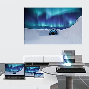 Projector Short Throw WiFi 5G All-in-One Projector Computer Laptop PC 1000ANSI Full HD DLP Display Native1080P FHD 4K Support 10’’-300’’ Equipped with Intel i7 Processor 8GB RAM 512G SSD Windows 10