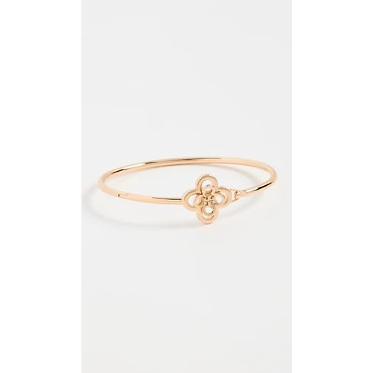 Tory Burch Women's Kira Clover Hinge Bracelet, Tory Gold, One Size