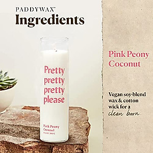 Paddywax Candles Spark Collection, Naturally Scented Candle, 10.6 Ounces, Pink Peony Coconut