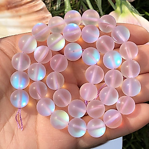 YU 6mm Matte Pink Glitter Austria Crystal Glass Stone Loose Spacer Moonstone Beads for Jewelry Making DIY Bracelet Necklace T309 (Color : Style11, Item Diameter : 6mm 58-63pcs)