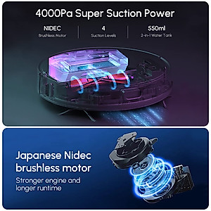 Arnagar Robot Vacuum, 2022 Newest Robot Vacuum and Mop Combo, Strong Suction, 220 Mins Runtime, Compatible with Alexa, Ideal for Pet Hair (S8-pro)