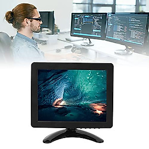 8 Inch TFT LED Monitor, Computer Monitor Support VGA, HD Multimedia Interface, AV, BNC, USB, DC, Mini Monitor with Dual Speakers and Remote Control