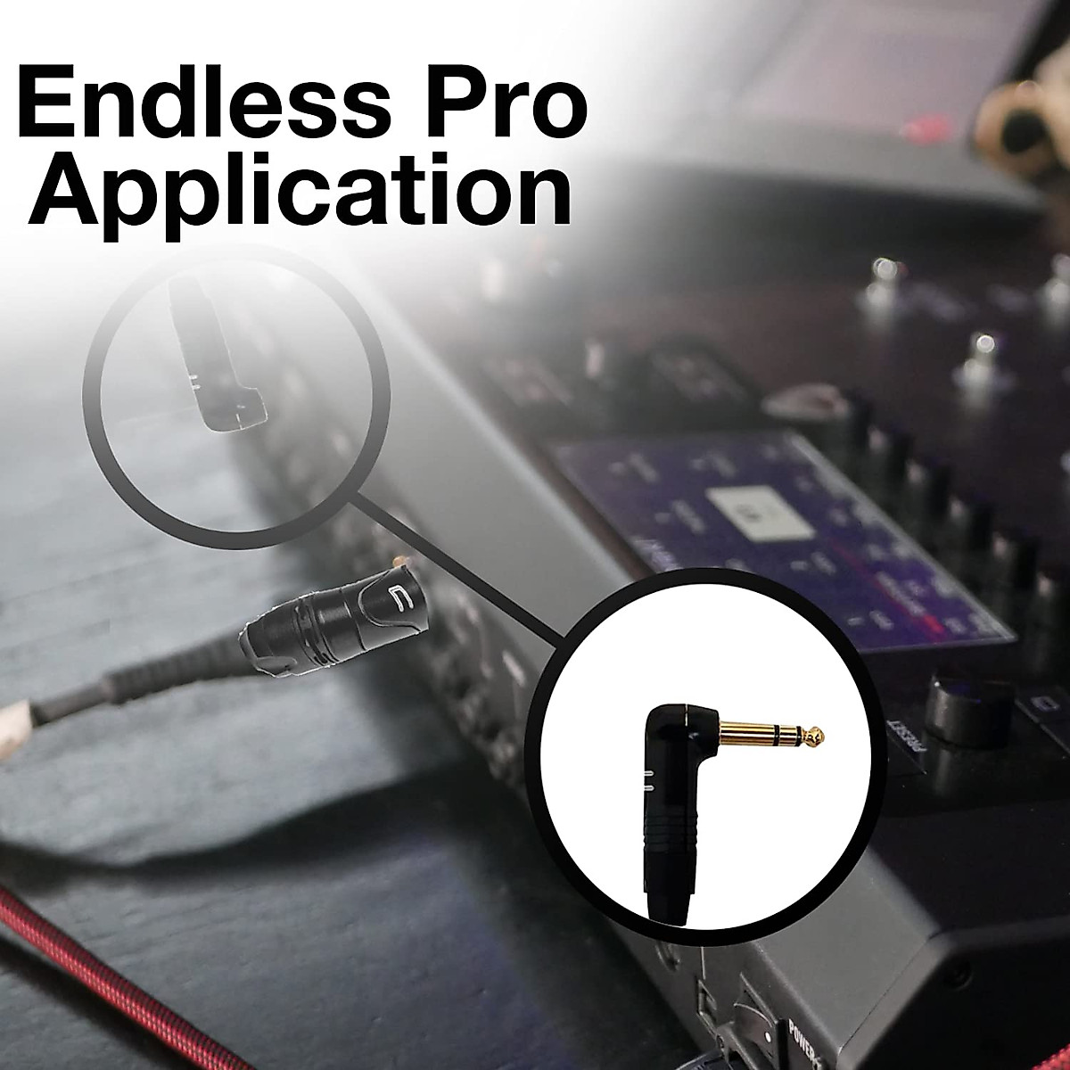 COLUBER CABLE Right Angle 1/4" TRS to 3.5 TRS Male - 5 Feet - Black - Pro 3-Pin Microphone Connector for Powered Speakers, Audio Interface or Mixer for Live Performance & Recording