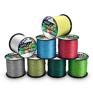 Ashconfish Braided Fishing Line- 4 Strands Super Strong PE Fishing Wire Heavy Tensile for Saltwater & Freshwater Fishing -Abrasion Resistant - Zero Stretch- 300M/328Yds 15LB Red and Yellow