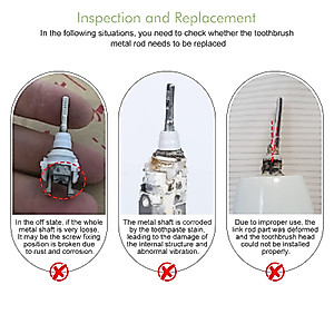 Electric Toothbrush Link Rod Part Replacement Compatible with Philips Sonicare Toothbrush HX6920 HX9340 HX6730 HX6340 HX6530 HX9352 HX9382, Metal Shaft Repair Part with Tongue Scraper Cleaner