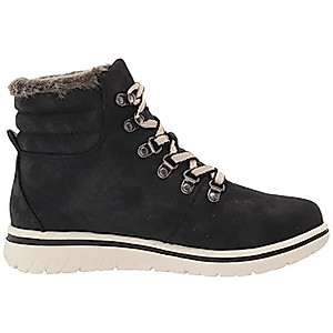 CLIFFS BY WHITE MOUNTAIN Shoes Hallett Women's Casual Hiker Style Bootie, Black/Fabric, 6.5 M