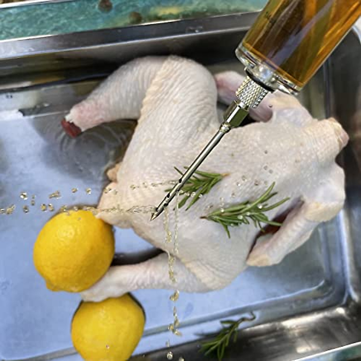 Meat Injector Syringe - 3 Marinade Injector Needles for BBQ Grill, Premium Portable Turkey Injector kit for Smoker,Marinades Injector for Meats With 1oz Large Capacity 1 Brush Easy to Use & Clean Red