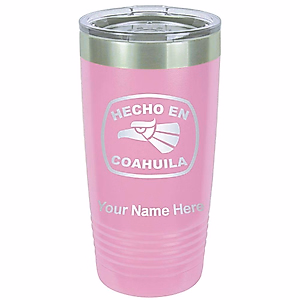 LaserGram 20oz Vacuum Insulated Tumbler Mug, Hecho en Coahuila, Personalized Engraving Included (Light Purple)