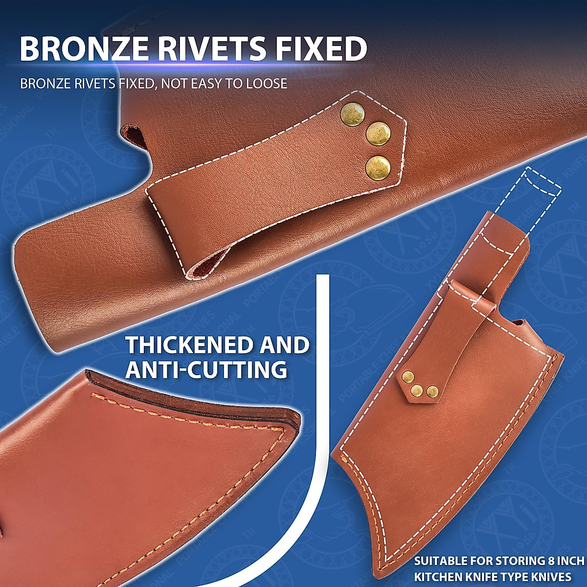 XYJ Leather Sheath Edge Guards Blade Protector With Loop Belt For Outdoor Camping