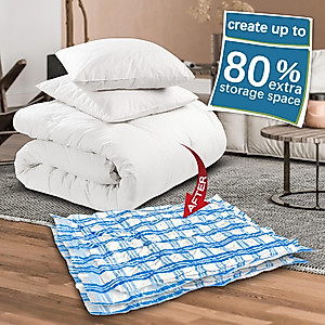 Vacuum Storage Bags, 8 Jumbo Space Saver Vacuum Seal Storage Bags for Clothes, Clothing, Comforters and Blankets (8 Jumbo)