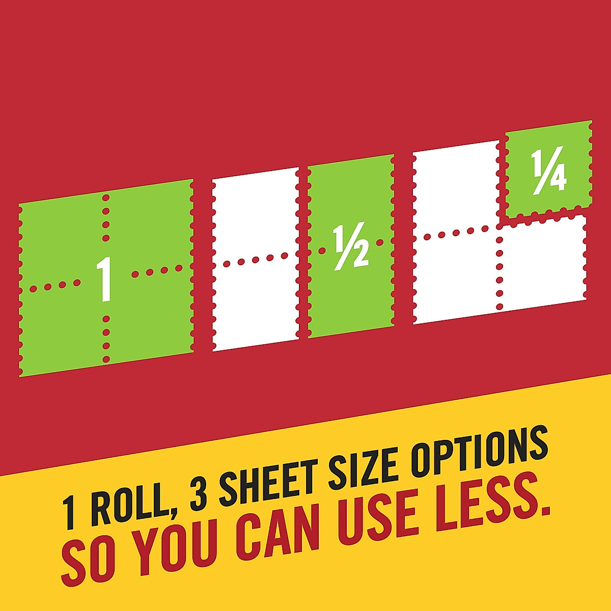 Brawny Tear-A-Square Paper Towels, 16 Double Rolls = 32 Regular Rolls, 3 Sheet Size Options, Quarter Size Sheets