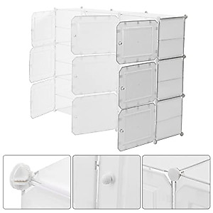 Gdrasuya10 Portable Shoe Rack, 36 Pair DIY Shoe Storage Shelf Organizer 6 Tier Shoe Storage Cabinet with Doors, Resin Shoe Shelves Organizer for Closet Hallway Bedroom Entryway