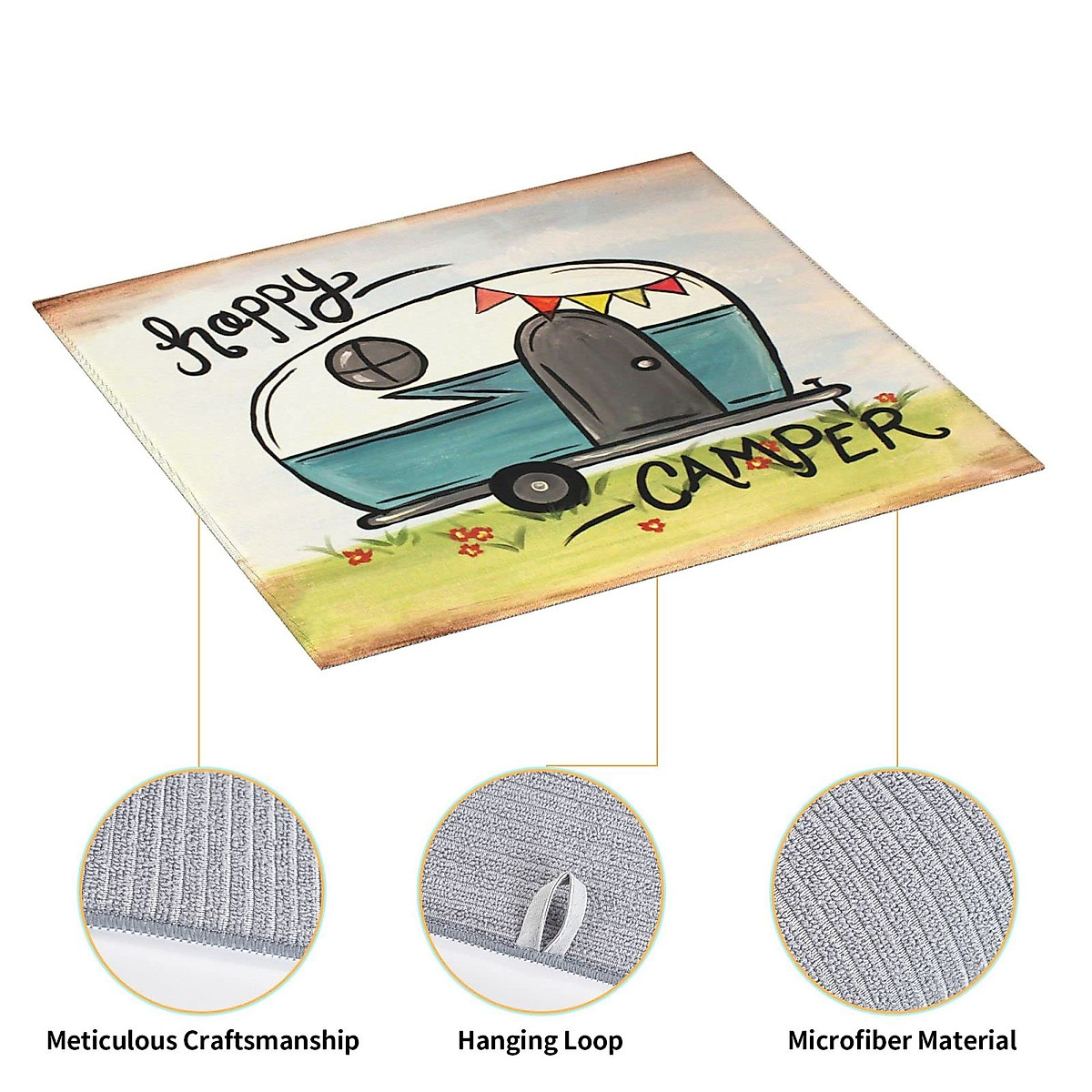 Camping Dish Drying Mat For Kitchen Counter Microfiber Absorbent Dish Collapsible Drying Pad Drainer Rack Protector Mats Dishes Drainer For Kitchen Countertops 16x18inch