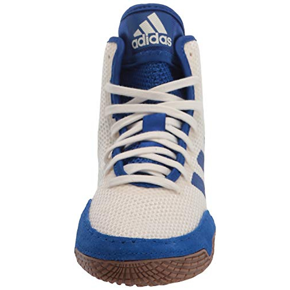 adidas Boy's Tech Fall 2.0 Wrestling Shoe, White/Royal Blue/Gum, 1.5 Little Kid