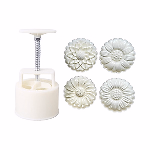 Fogun 200g Flower Shape Plastic Mooncake Molds Mooncake Mold DIY Baking Accessories Kitchen Tools for Mid-Autumn Festival