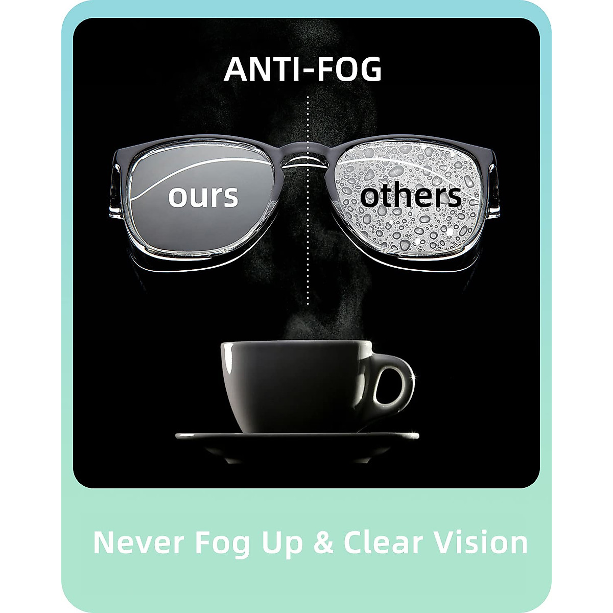 LianSan Oversize Anti-Fog Safety Glasses for Nurses, Z87.1 Certified Goggles for Women, Square UV Protection Tortoise