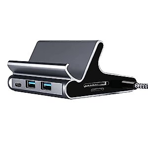 WJCCY Type C HUB Docking Station USB-C to HDMI Dock Power Adapter Vertical Base with Bracket