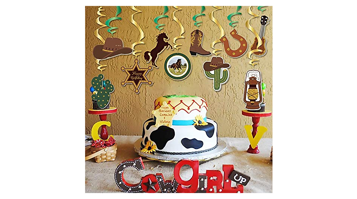 10PCS Western Cowboy Party Swirls Streamers - Western Theme Birthday ...